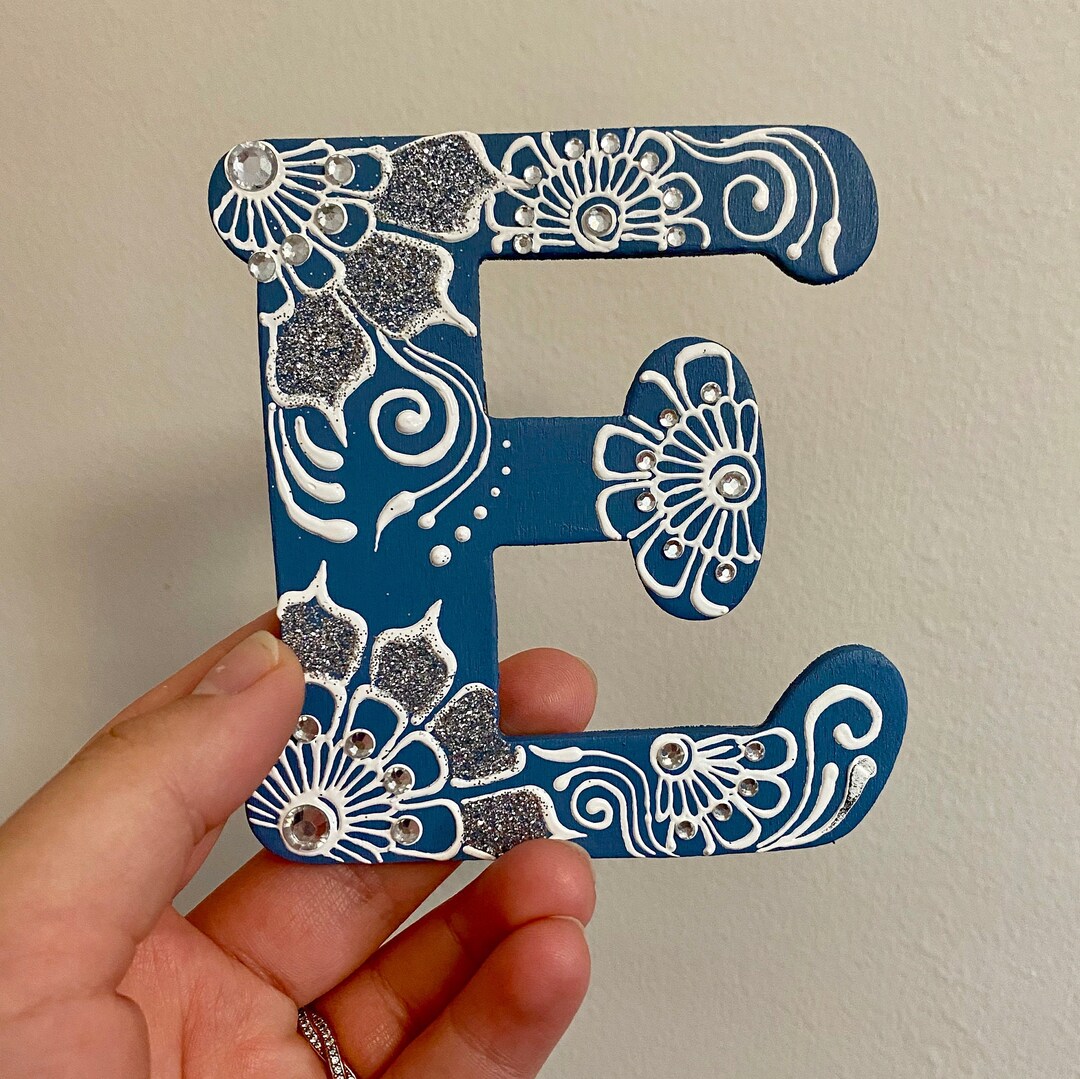 Mini Henna Letter//hand Painted Wood Letters//henna Design//wedding ...