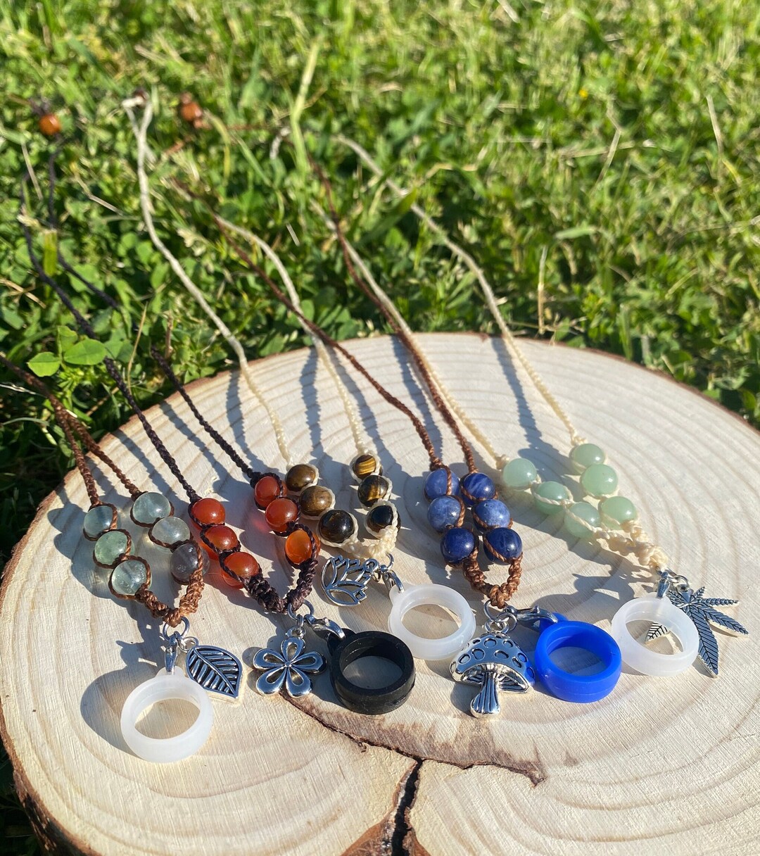 Multi Use Hemp Gemstone Necklace (adjustable) | Vape Necklace, Lip Balm ...