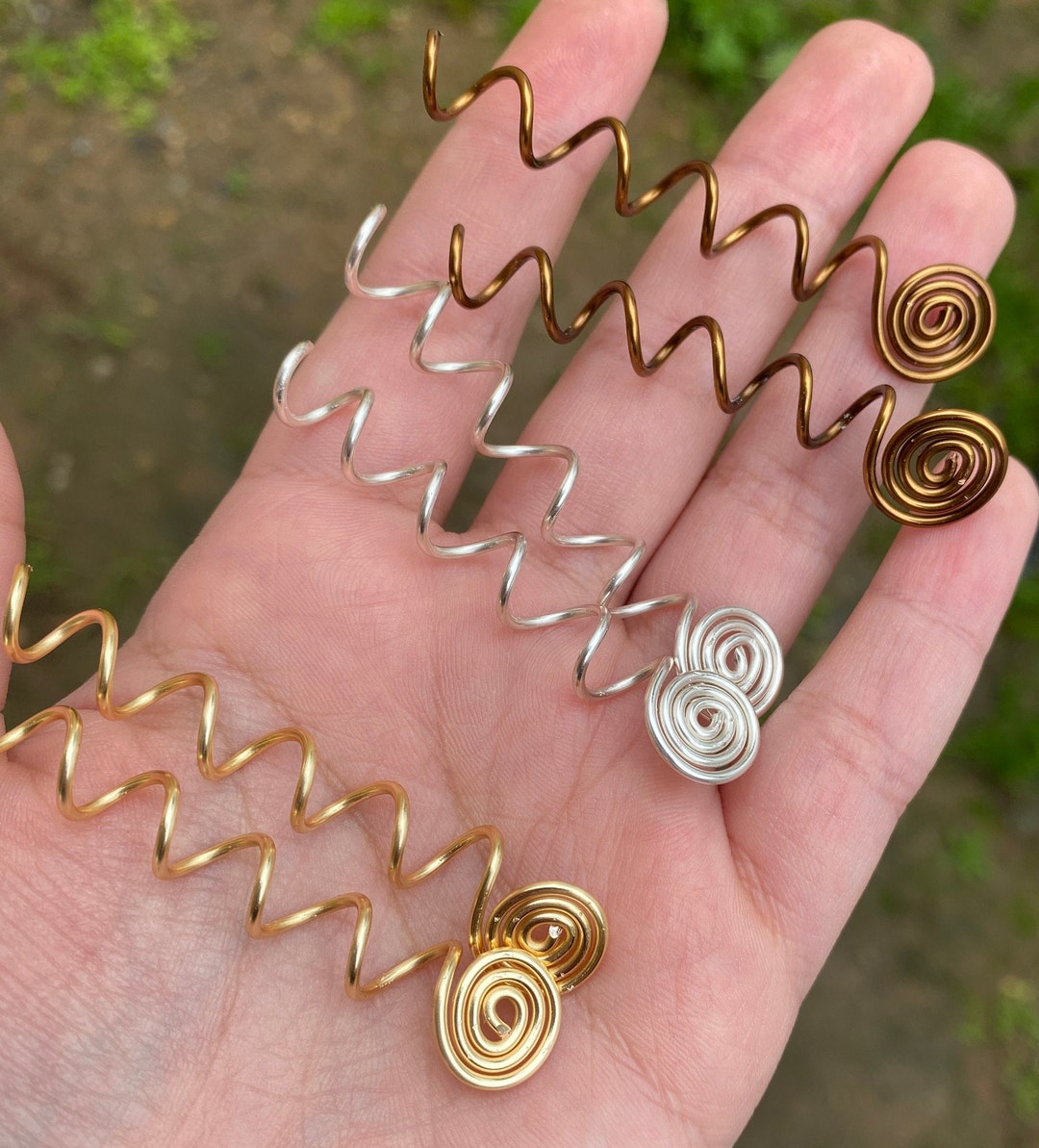 Set of 2, 4, or 6 Spiral Wire Hair Twists | Wire Hair Accessories ...
