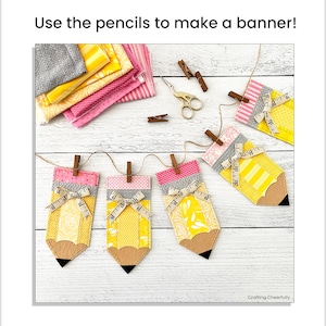 Pencil Pattern, Felt and Fabric Embroidered Pencil Ornament and Banner ...