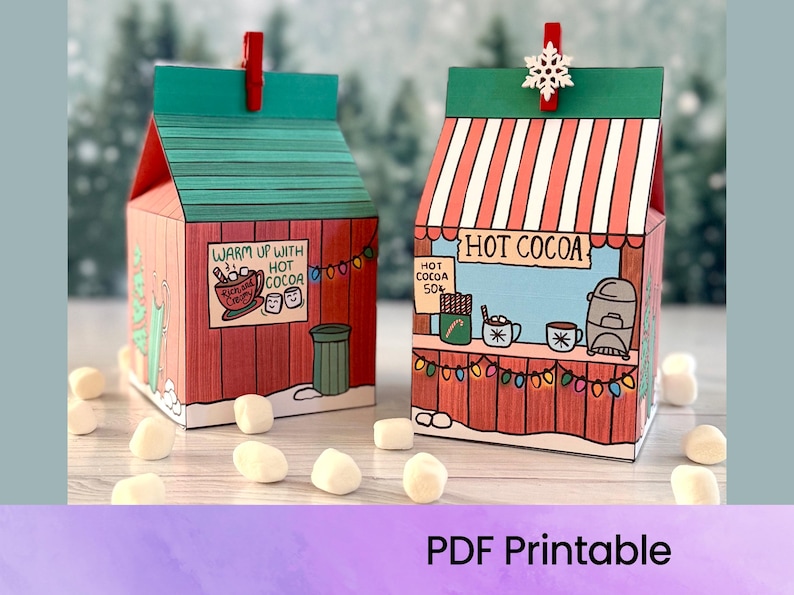 Hot Cocoa Holiday Treat Box Printable - Etsy
