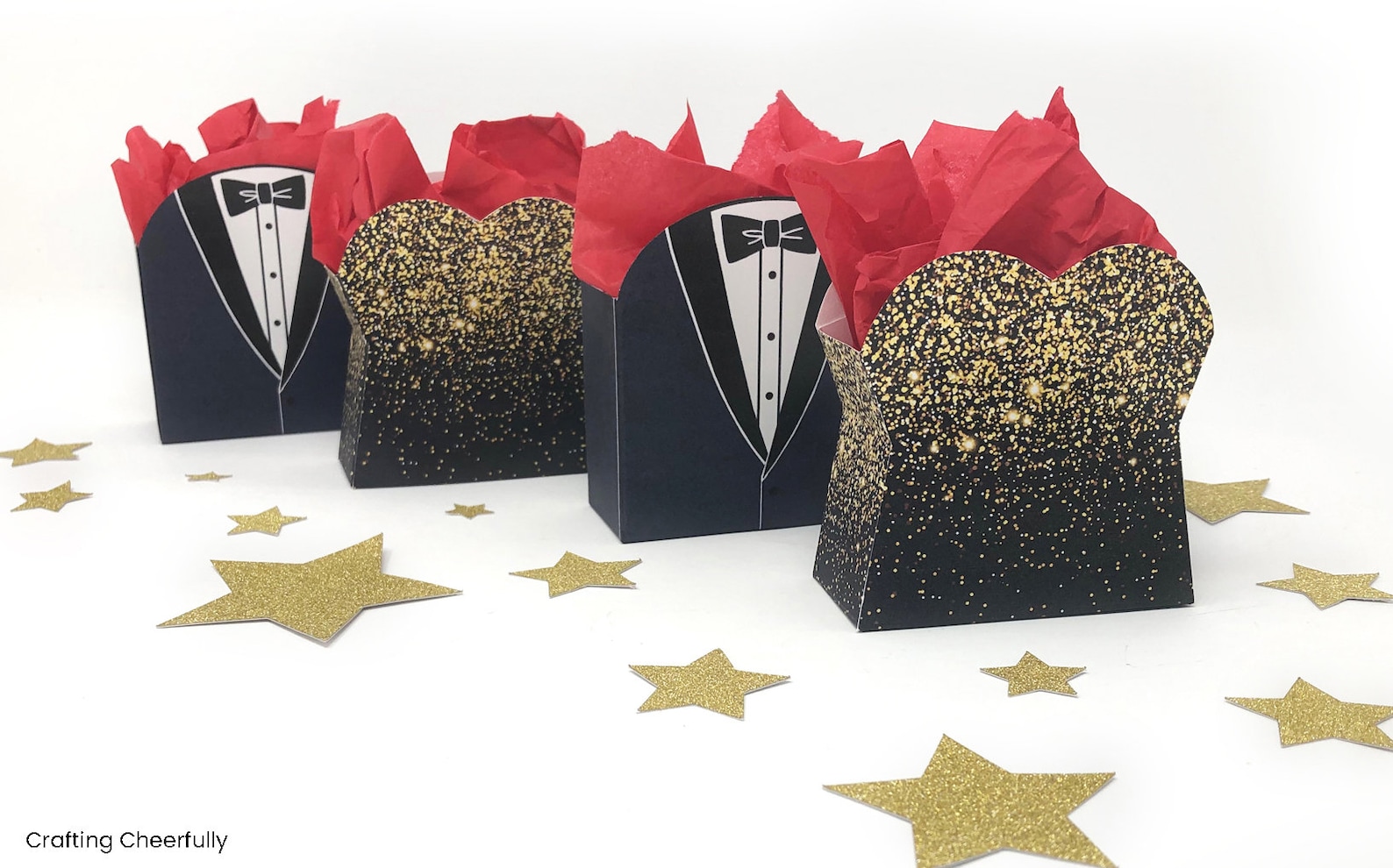Red Carpet Treat Boxes | Tuxedo and Dress Printable Boxes | Digital ...