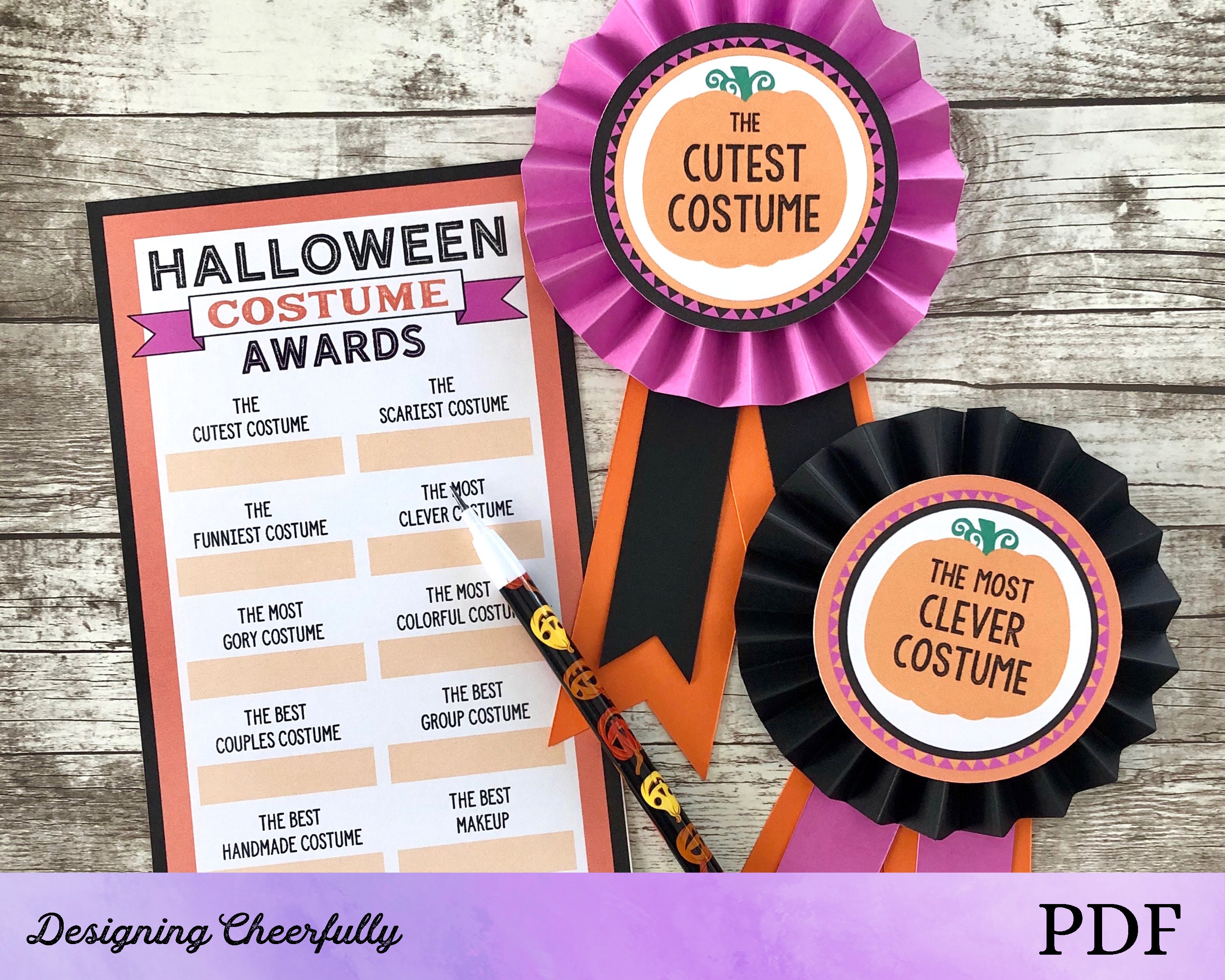 Printable Halloween Award Ribbons