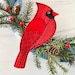 Cardinal Bird Pattern, Felt and Fabric Embroidered Ornament, Digital ...