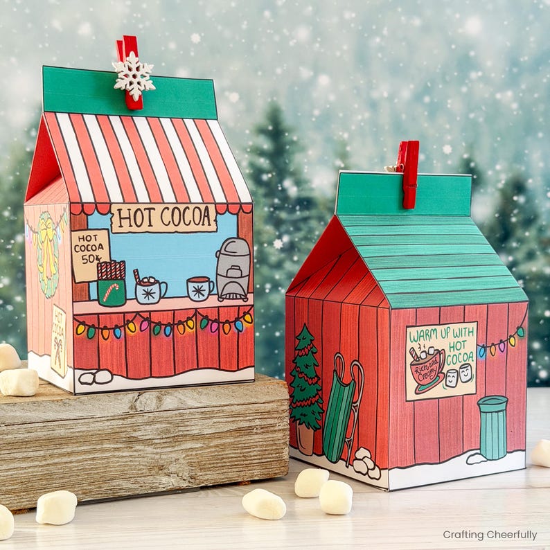 Hot Cocoa Holiday Treat Box Printable - Etsy