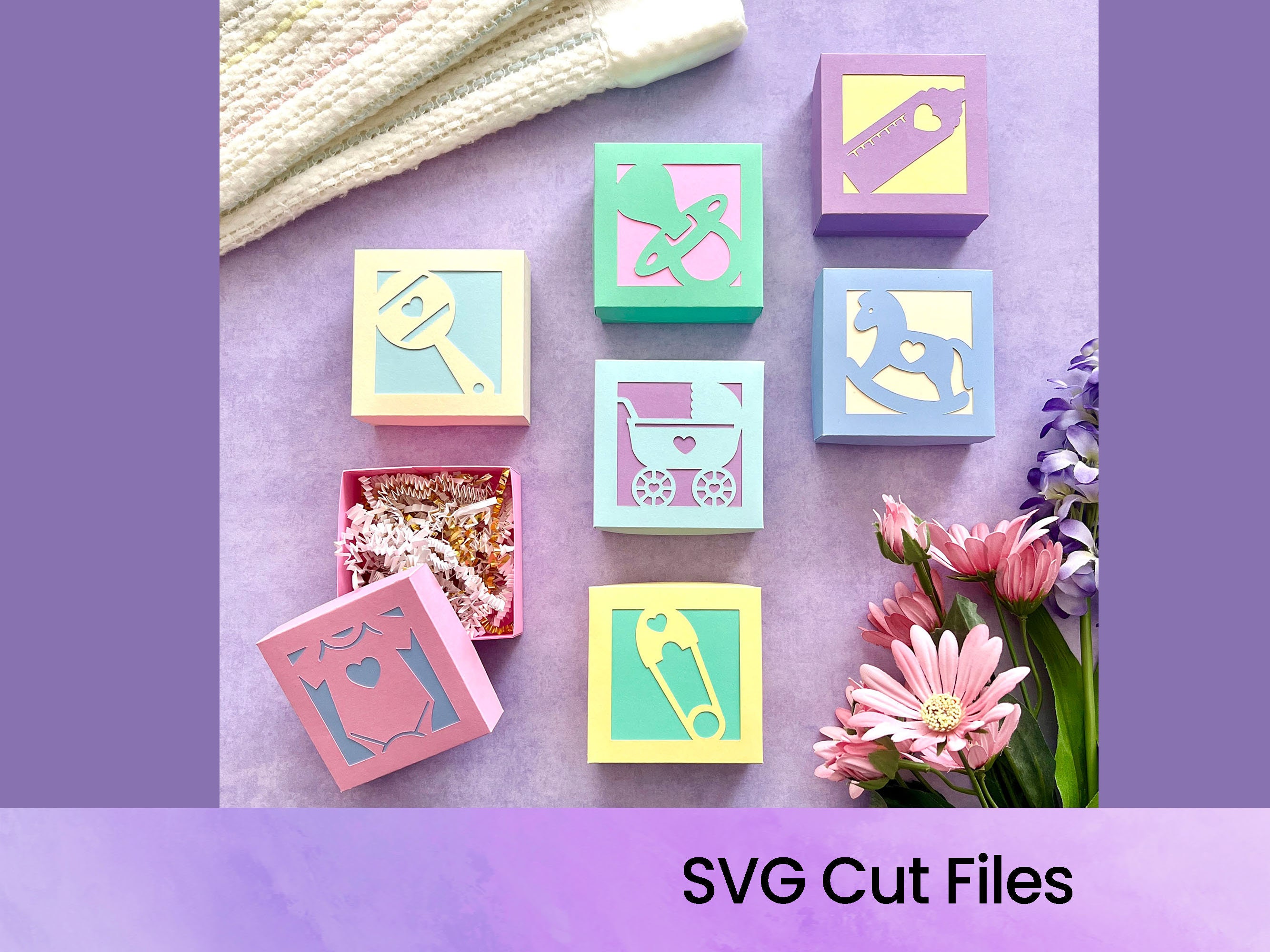 Baby Shower Treat Box SVG Cut Files Favor Boxes Digital Download - Etsy