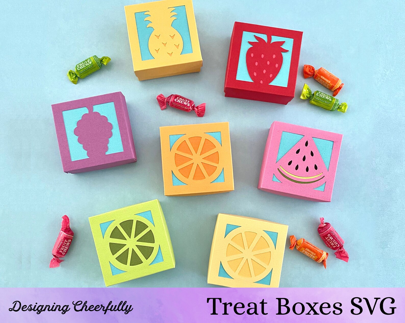 Fruit Treat Boxes SVG Cut Files Fruit-themed Party Favors Digital ...