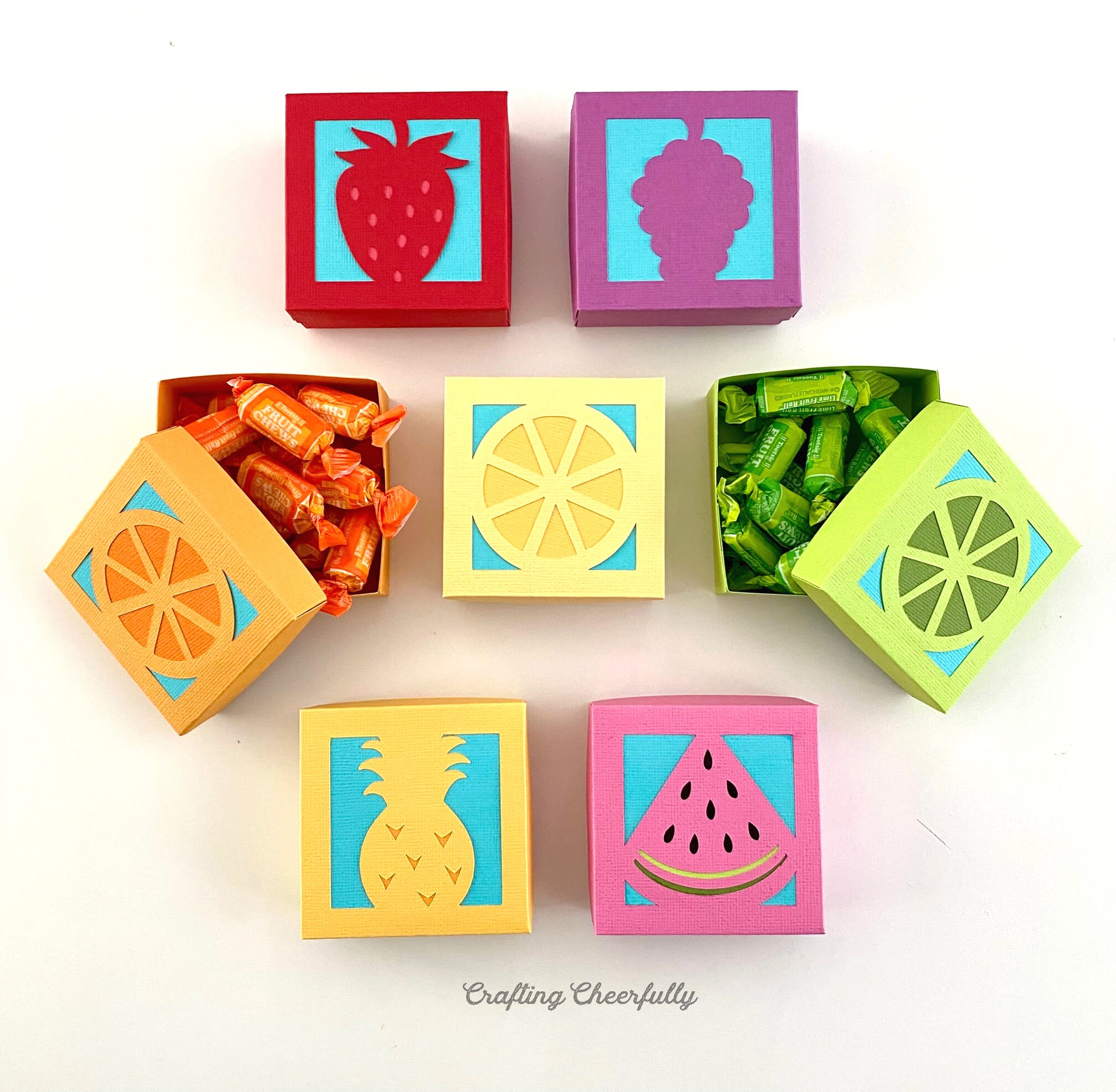 Fruit Treat Boxes SVG Cut Files Fruit-themed Party Favors Digital ...