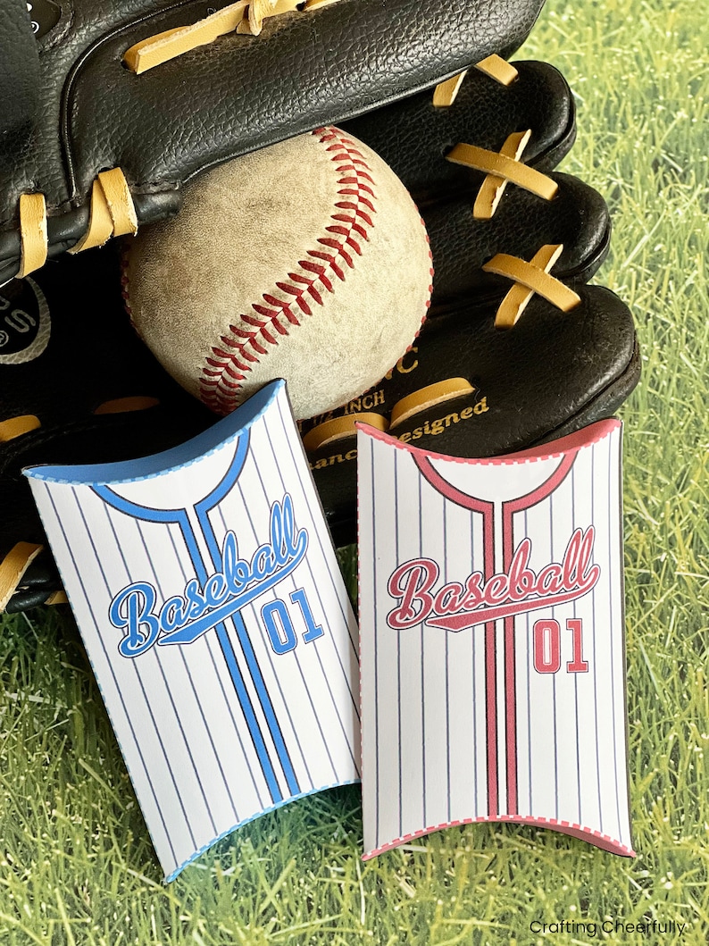 Baseball Jersey Pillow Box, Baseball Party Favors, Printable Digital ...