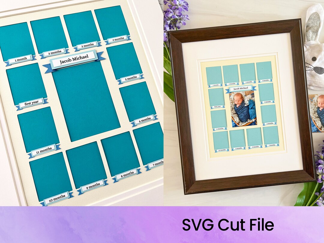 First Year Photo Frame Insert SVG Cut File | Digital Download - Etsy