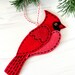 Cardinal Bird Pattern, Felt and Fabric Embroidered Ornament, Digital ...