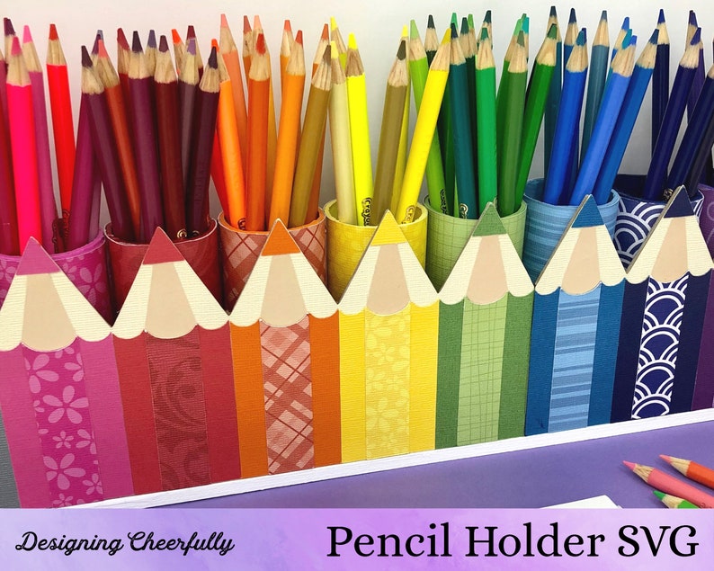 Pencil Holder SVG Cut File and PDF Pattern Instant Digital Download - Etsy