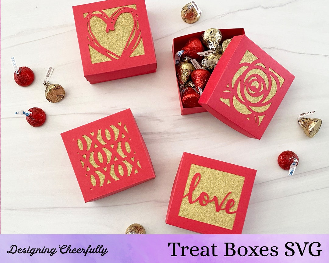 Valentine Treat Boxes SVG Cut File Love, Wedding, Gift Box, Favor Box ...