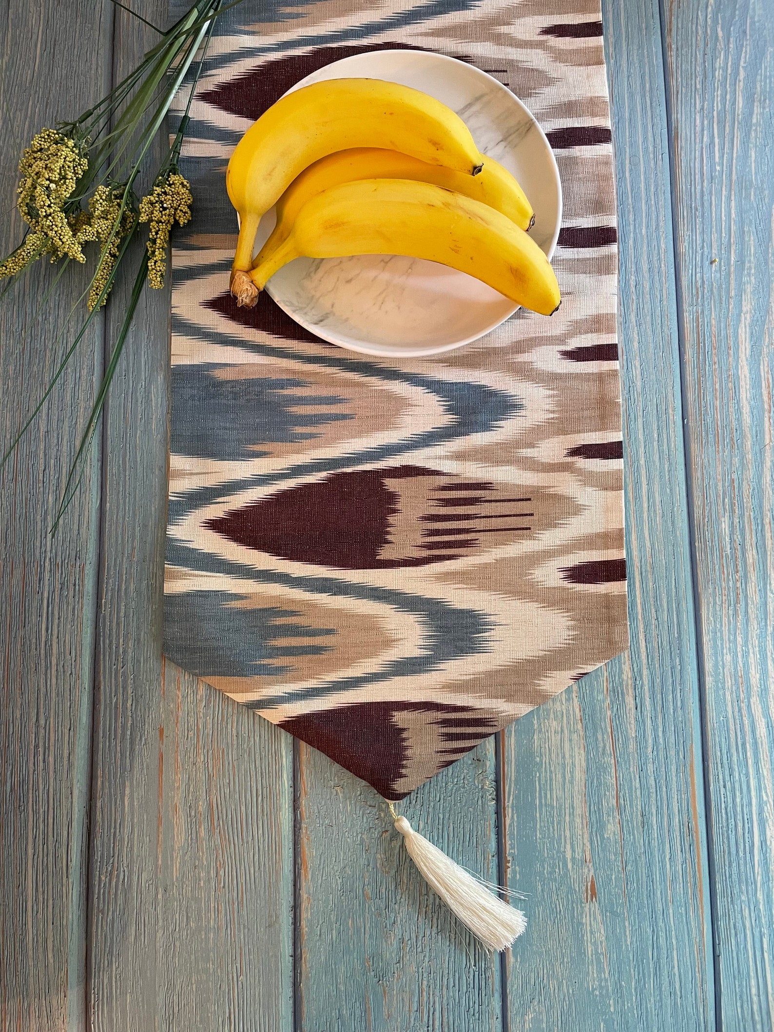 Ikat Table Runner, Handmade 4f 9in Long, 9in Wide - Etsy
