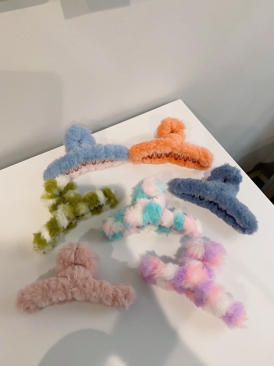 Plush French Hair Claw, Fluffy Hair Clips, Fuzzy Hair Clips, Large Hair ...