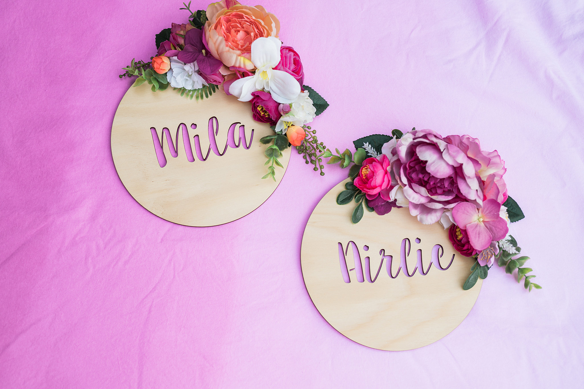 Floral Name Plaque Engraved or Laser Cut Name Name Plaque - Etsy