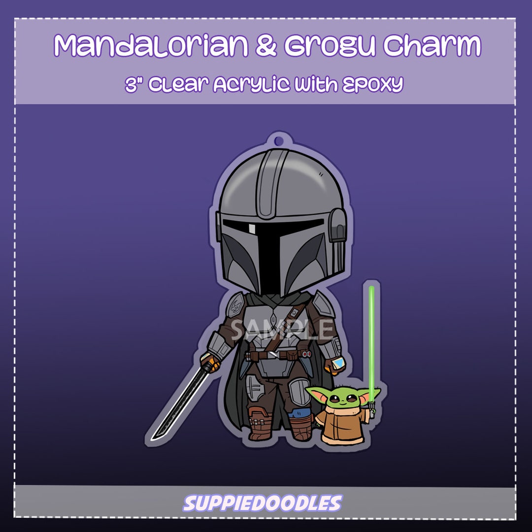 Mandalorian & Grogu 3" Double-sided Clear Acrylic Charm - Etsy
