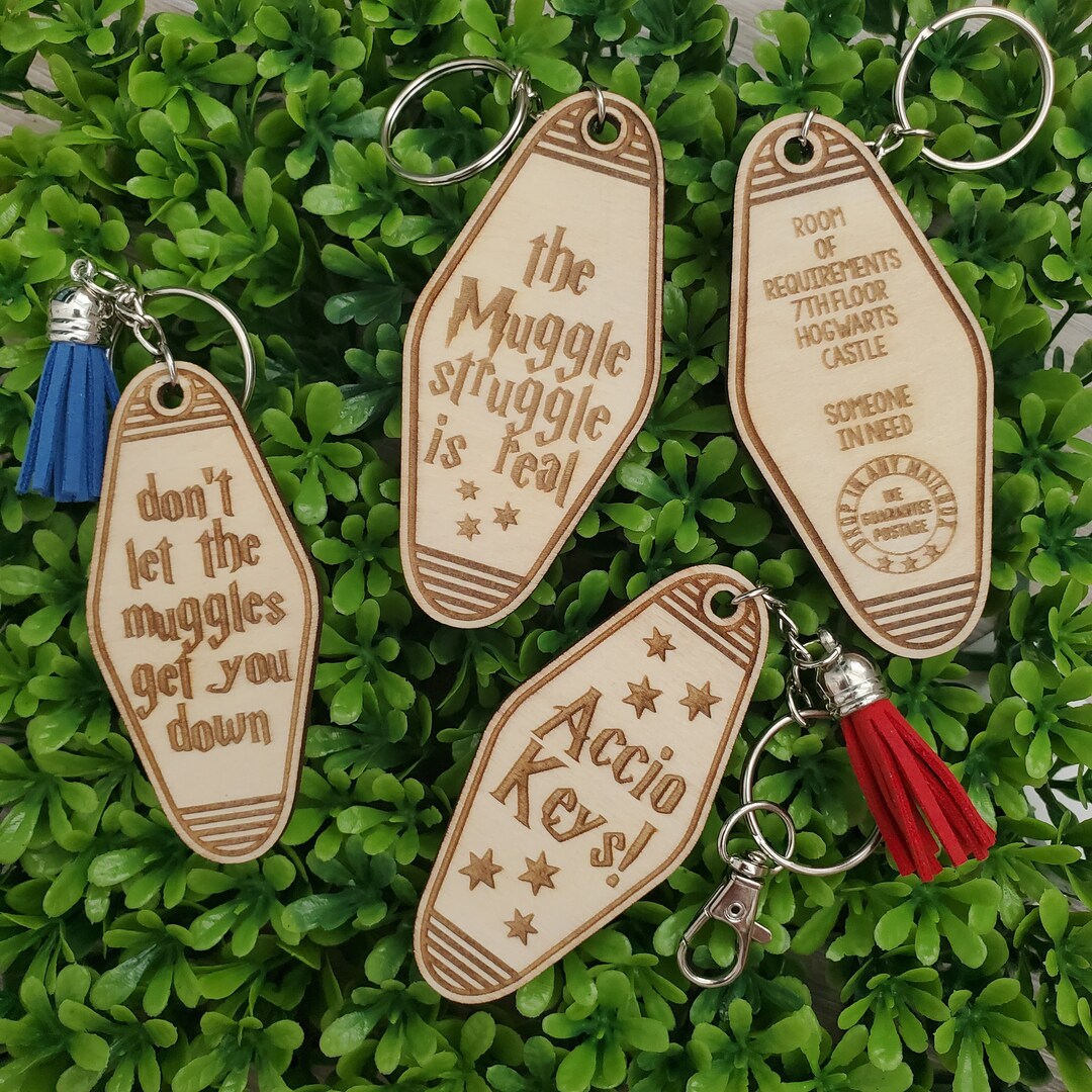 Wizard Inspired Keychains, Engraved Keychains, Hotel Style Keychain - Etsy