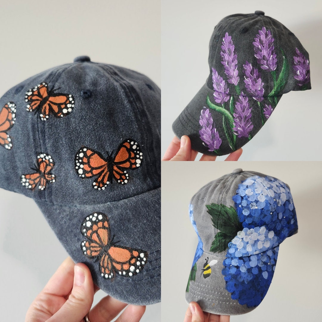 Hand-painted Hats, Custom Hats, Baseball Hats, Hat Gifts, Floral Hats ...