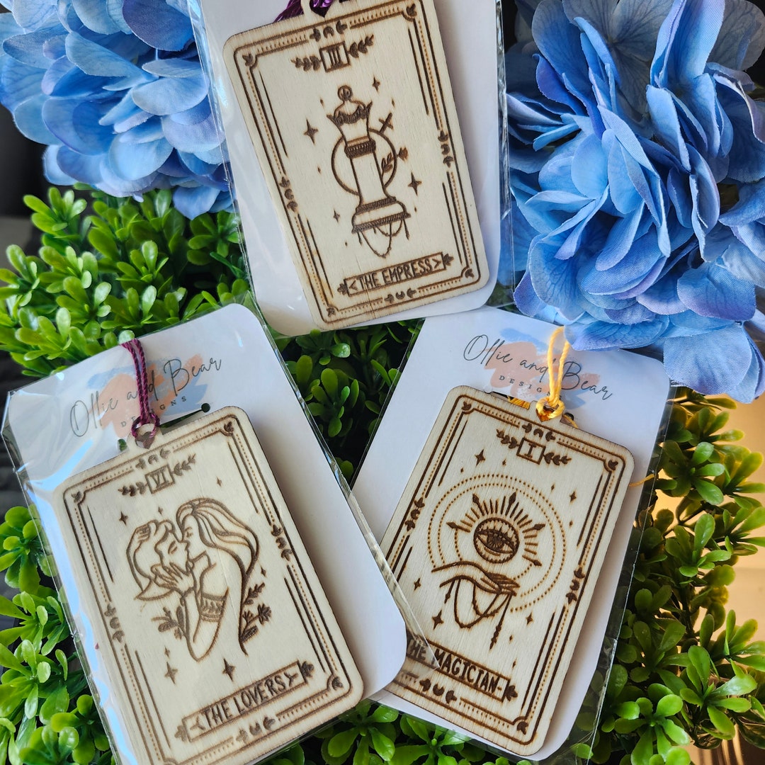 Tarot Card Bookmarks, Basswood, Laser Engraved Bookmark, Fun Bookmarks ...