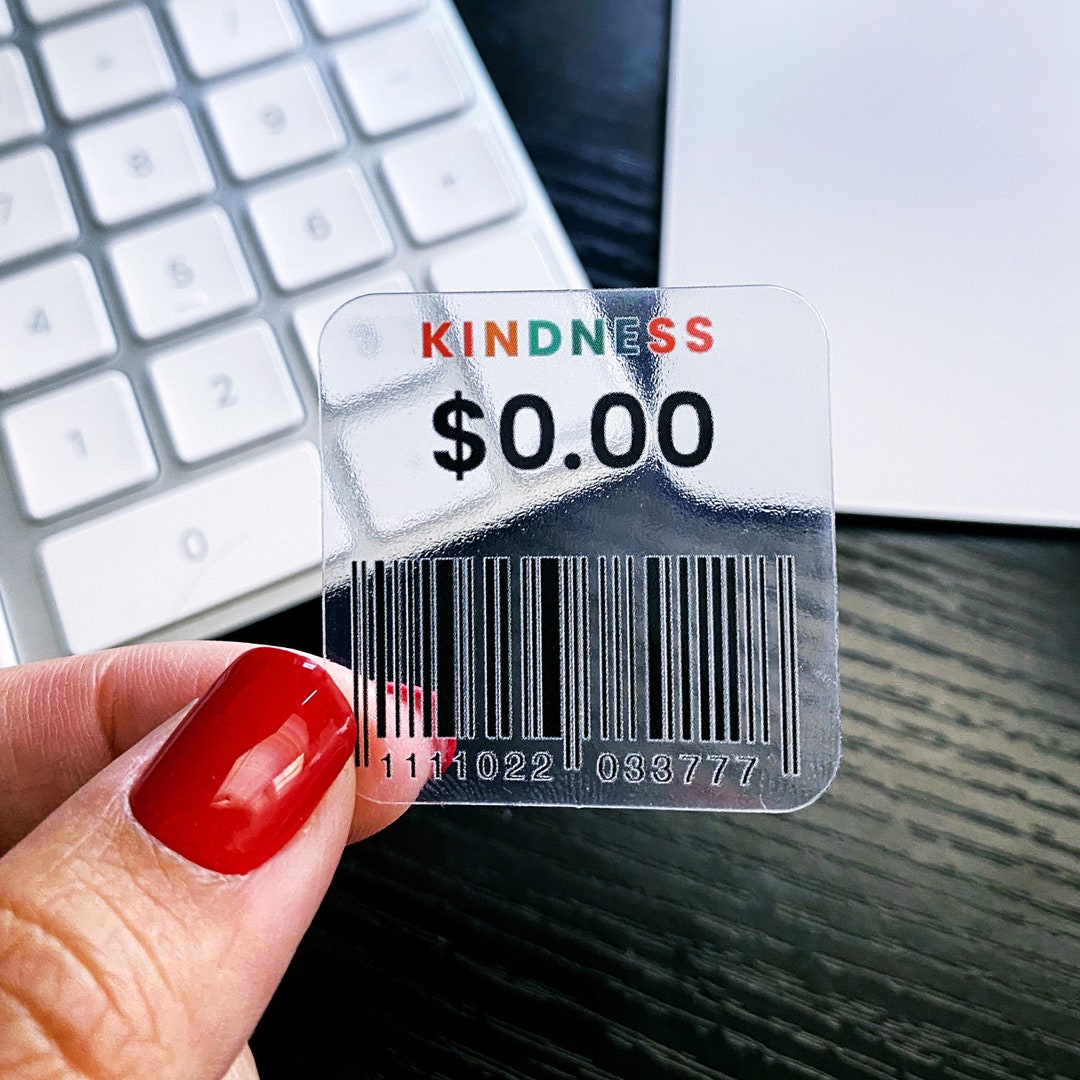 Kindness is Free Barcode Sticker - Etsy