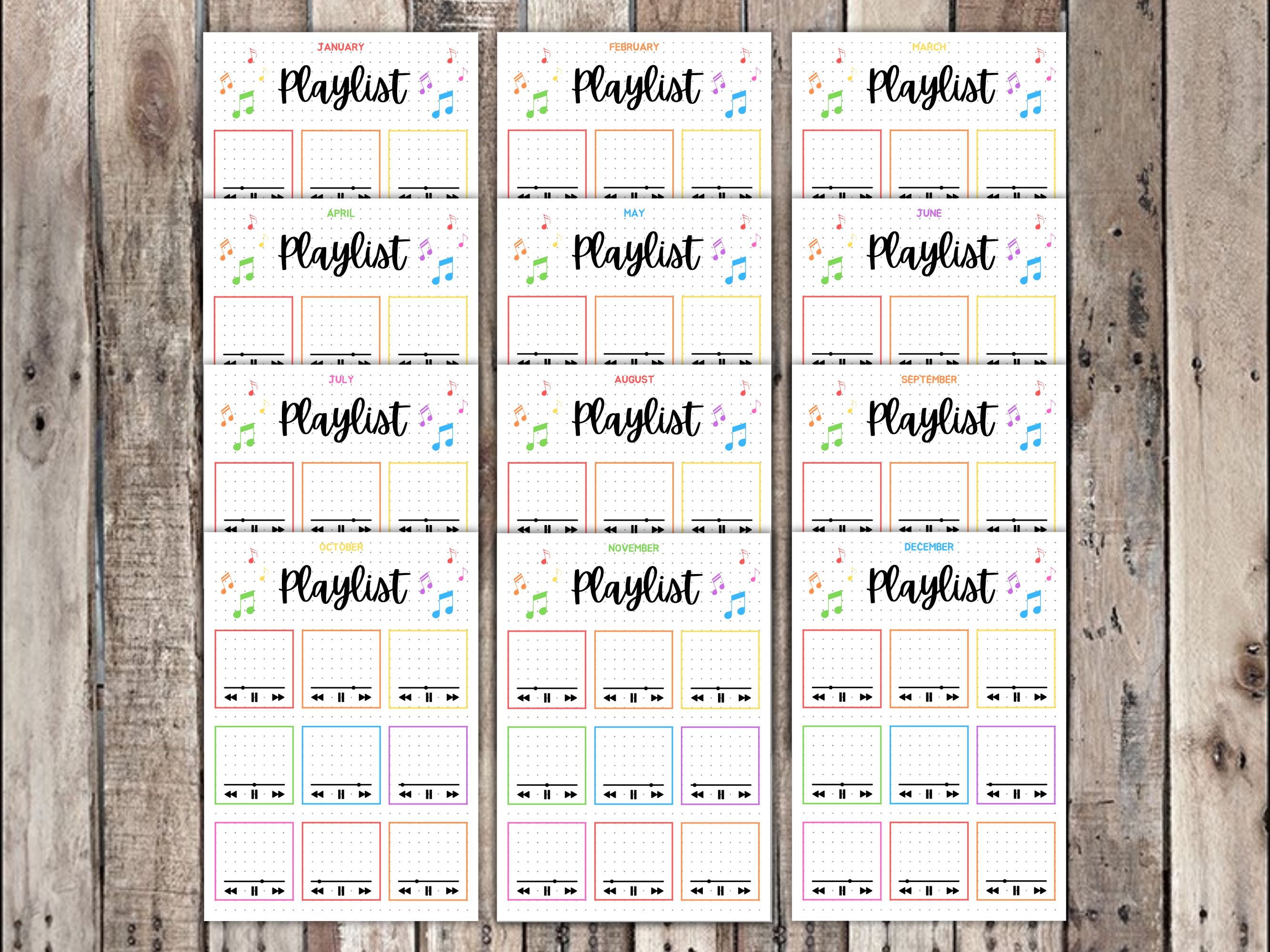 PDF ONLY Music Tracker Dot Journal Template Printable, Tracker, List ...
