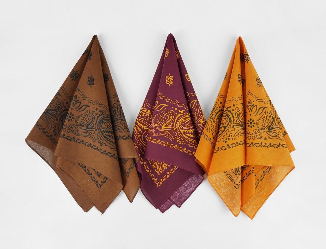Volcanic Red and Brown Bandana 100% Cotton Earthly Sunset Orange ...
