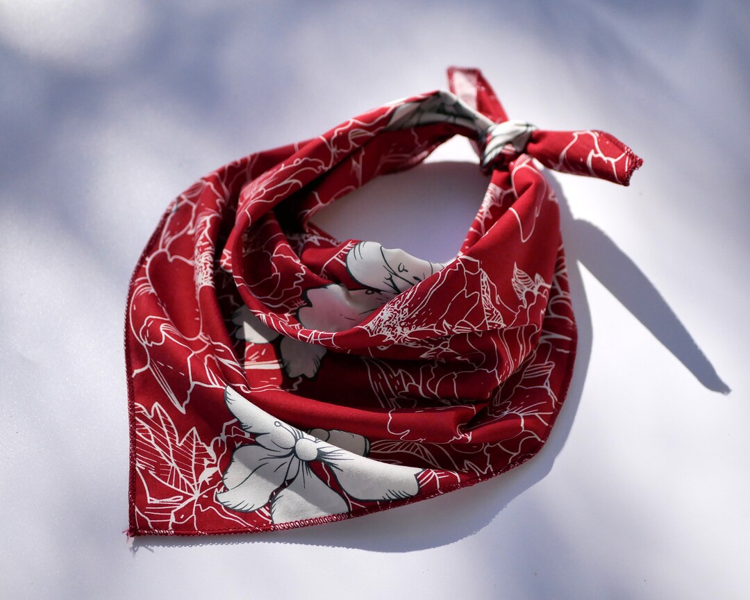 Black and White Tropical Leaves 100% Cotton Bandana Flower Hair Wrap ...