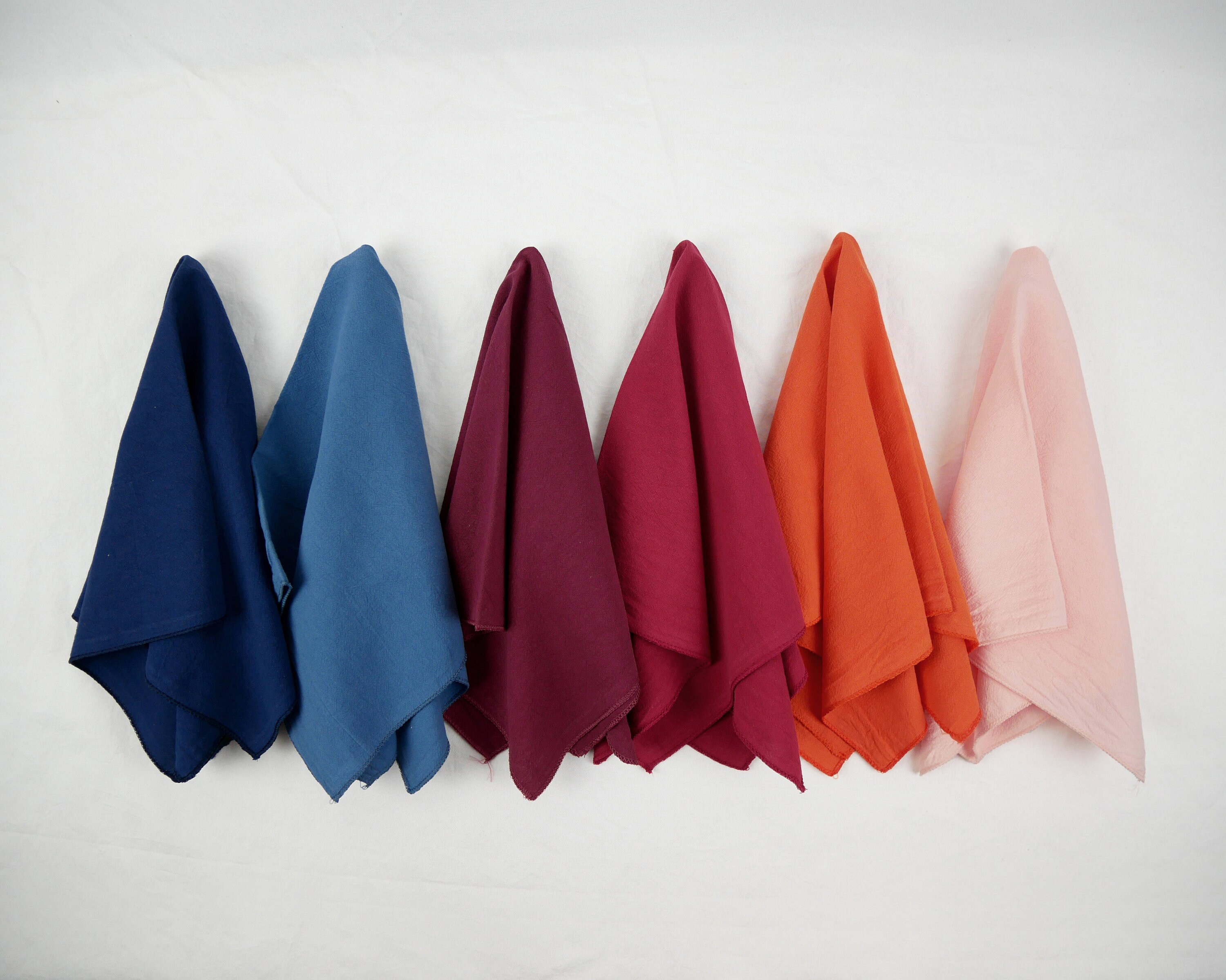 Blue Ocean Color Washed Cotton Headband Solid Wrinkled Bandanas Unisex ...
