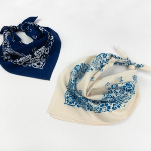 Fall Colors Floral 100% Cotton Bandanas Botanical Head Wraps Scarf ...