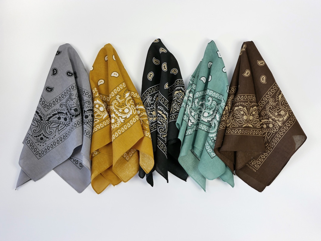 Neutral Earthtone 100% Cotton Bandanas Botanical Head Wraps Scarf ...