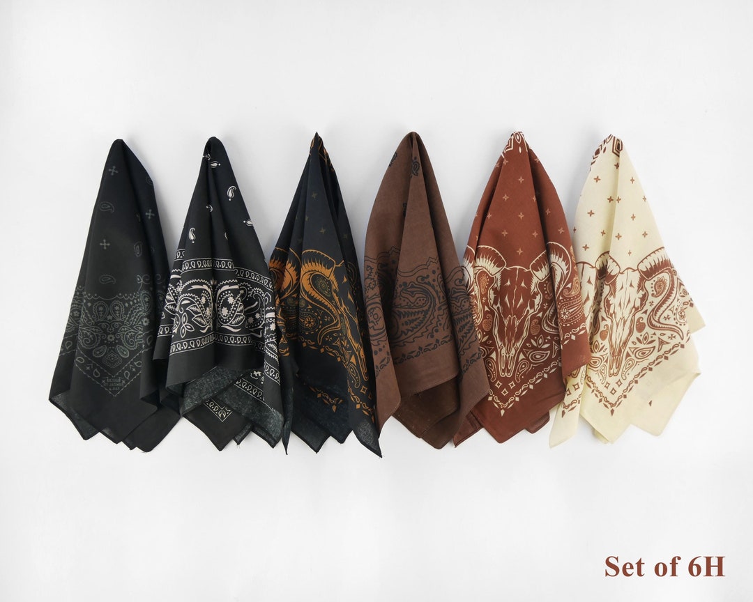 Black Brown Dark Halloween Skull Bandanas 100% Cotton Steampunk Head ...