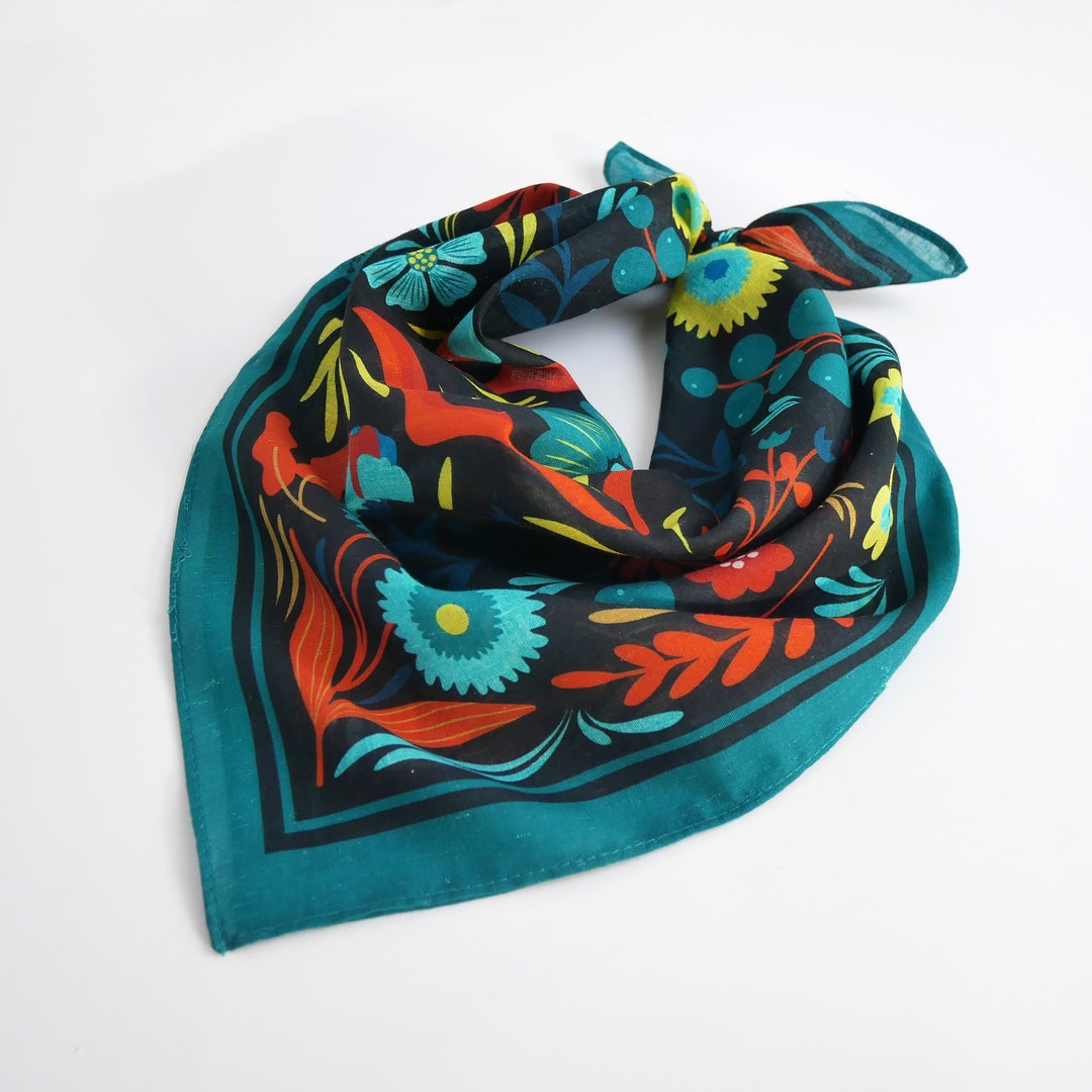 Semi-transparent Unique Floral Bandana Colorful Ethnic Inspired ...