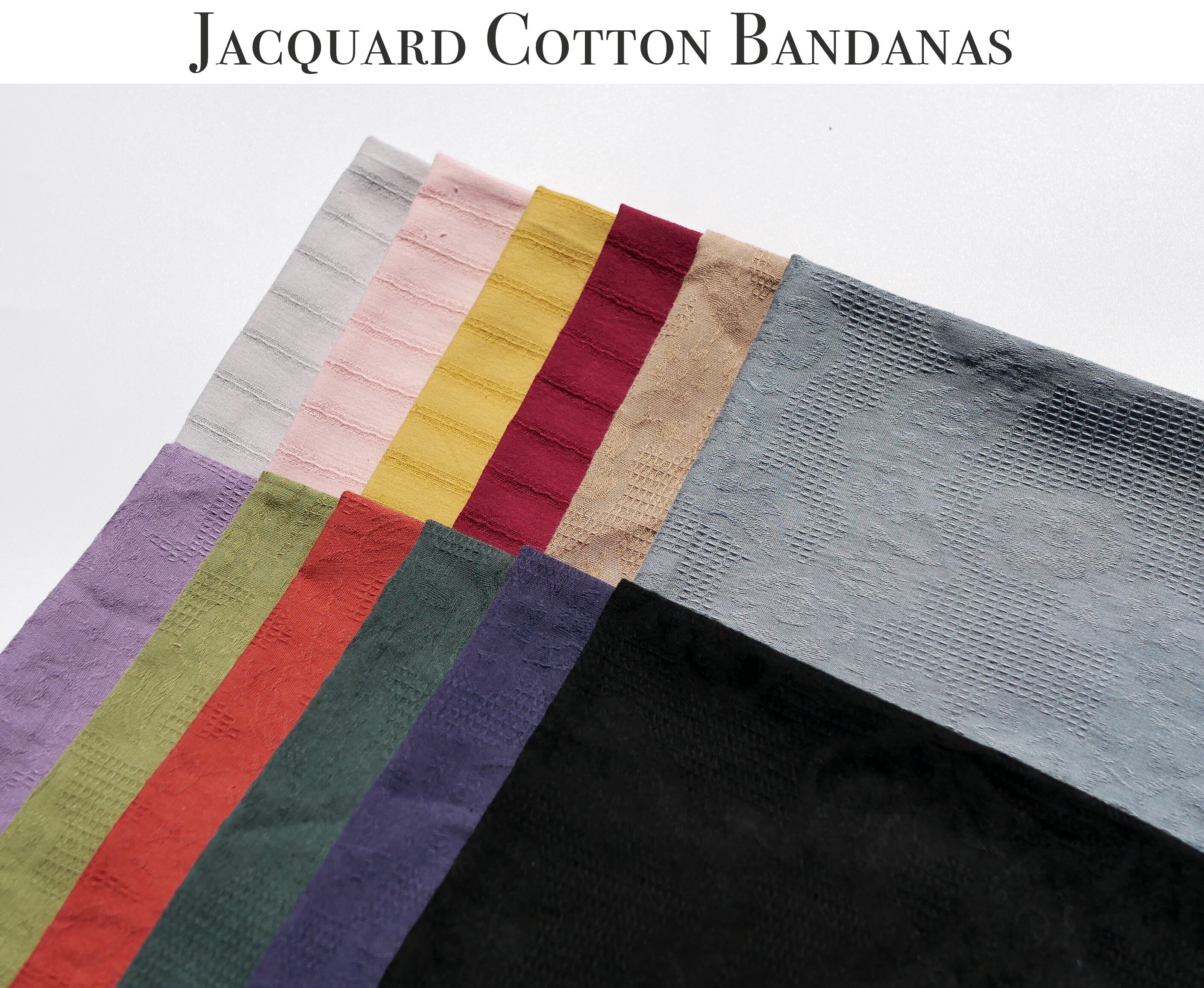 Blue Ocean Color Washed Cotton Headband Solid Wrinkled Bandanas Unisex ...