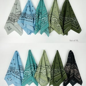 Brown Beige Gray Earthy Unisex Bandanas 100% Cotton Head Wraps Paisley ...