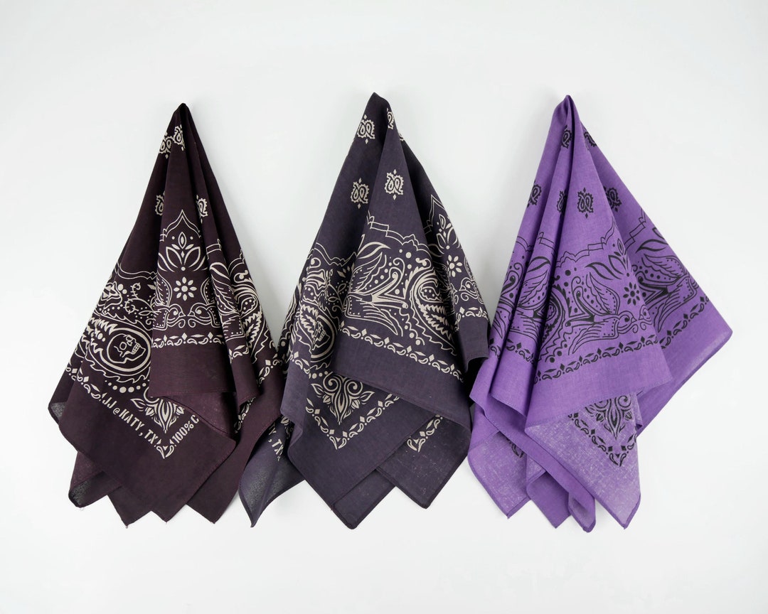 Levander Deep Plum Purple Skull Dark Bandanas 100% Cotton Steampunk ...