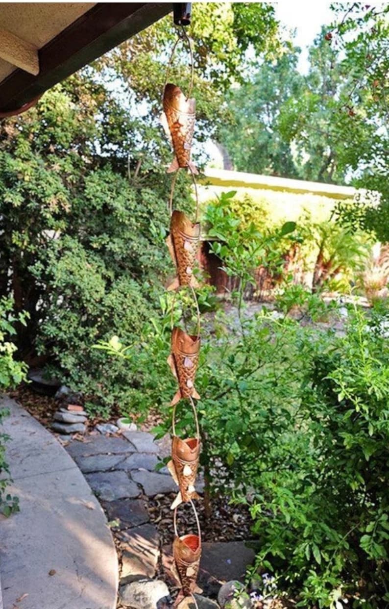 Fish Copper Rain Chain Garden Decoration ( 8 Ft) - Etsy
