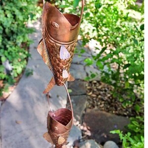 Fish Copper Rain Chain Garden Decoration ( 8 Ft) - Etsy
