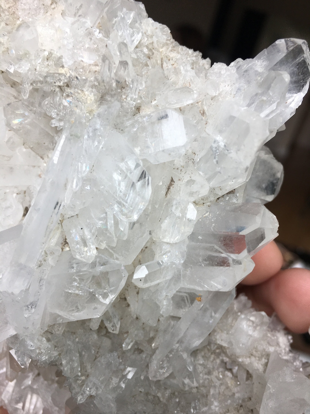 HUGE Clear Quartz Crystal Cluster 15x11x4cm 614gm Spiritual Healing Raw ...