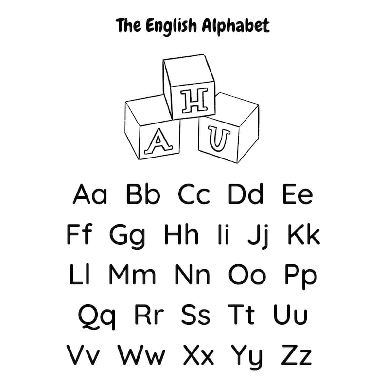 The English Alphabet (worksheet Activity) - Etsy