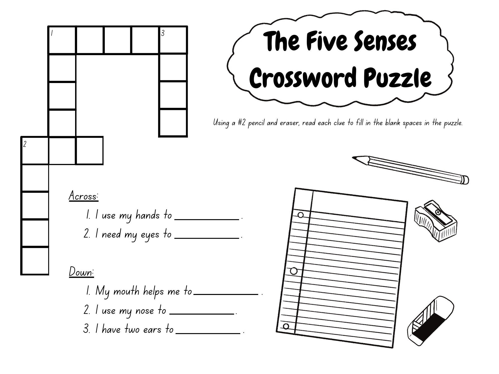 The Five Senses (activity Packet) - Etsy