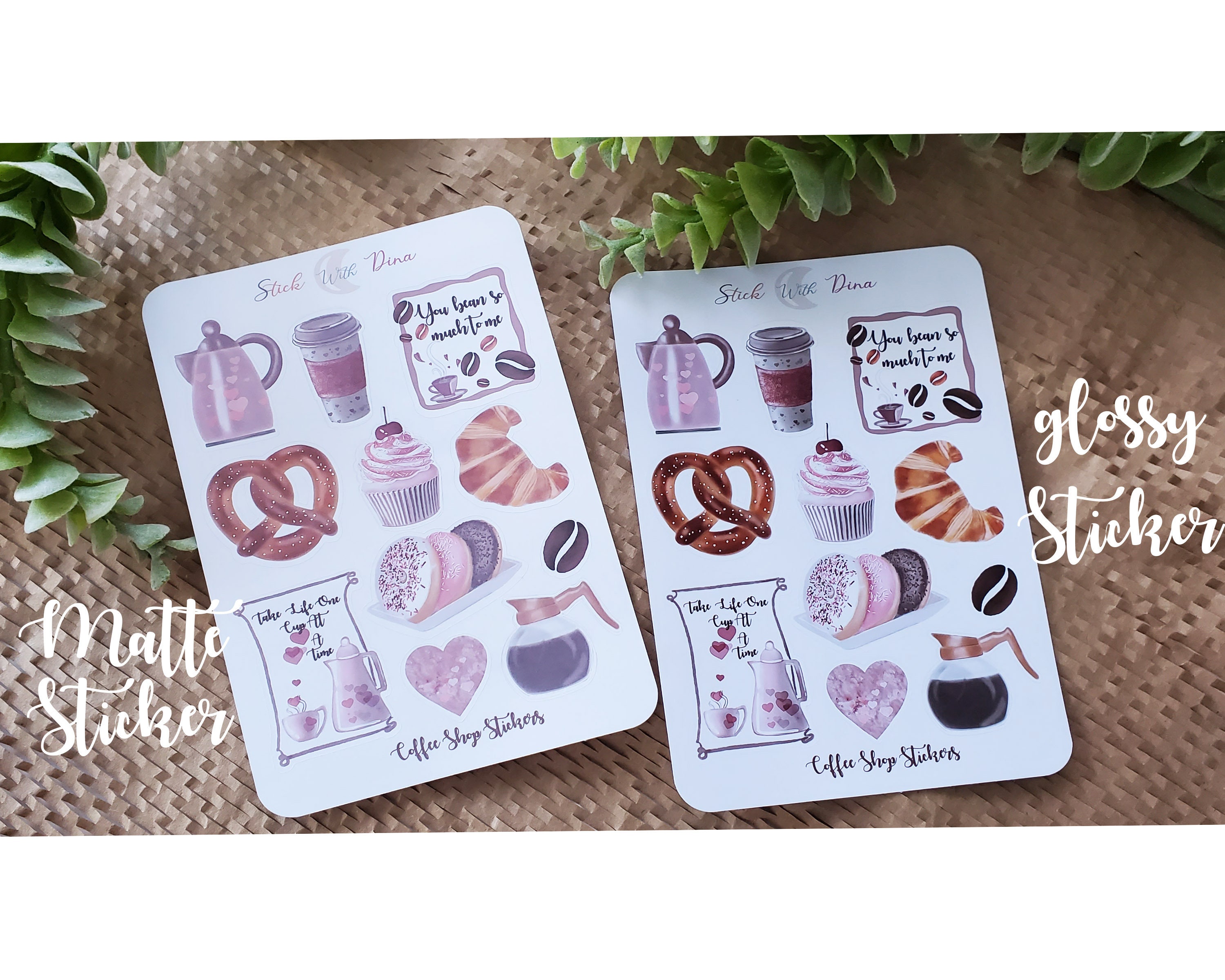 Coffee Shop Stickers | Bujo Sticker, Aesthetic Stickers, Planner ...