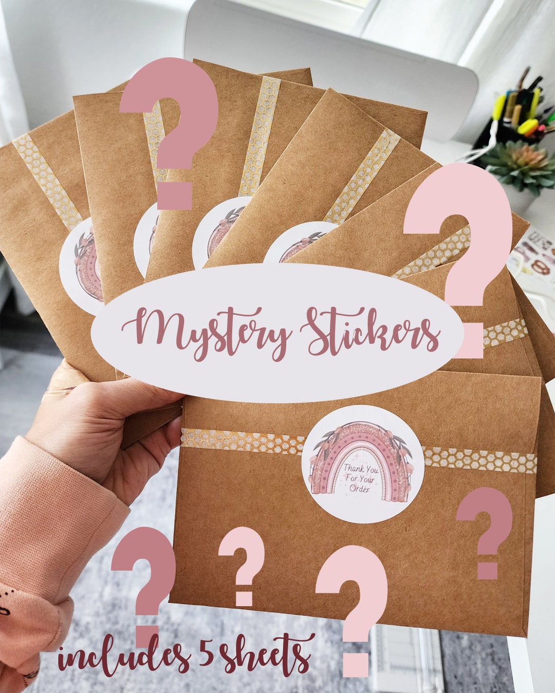 5 Sheets Mystery Stickers Bag | Bujo Stickers, Surprise Bag Planner ...
