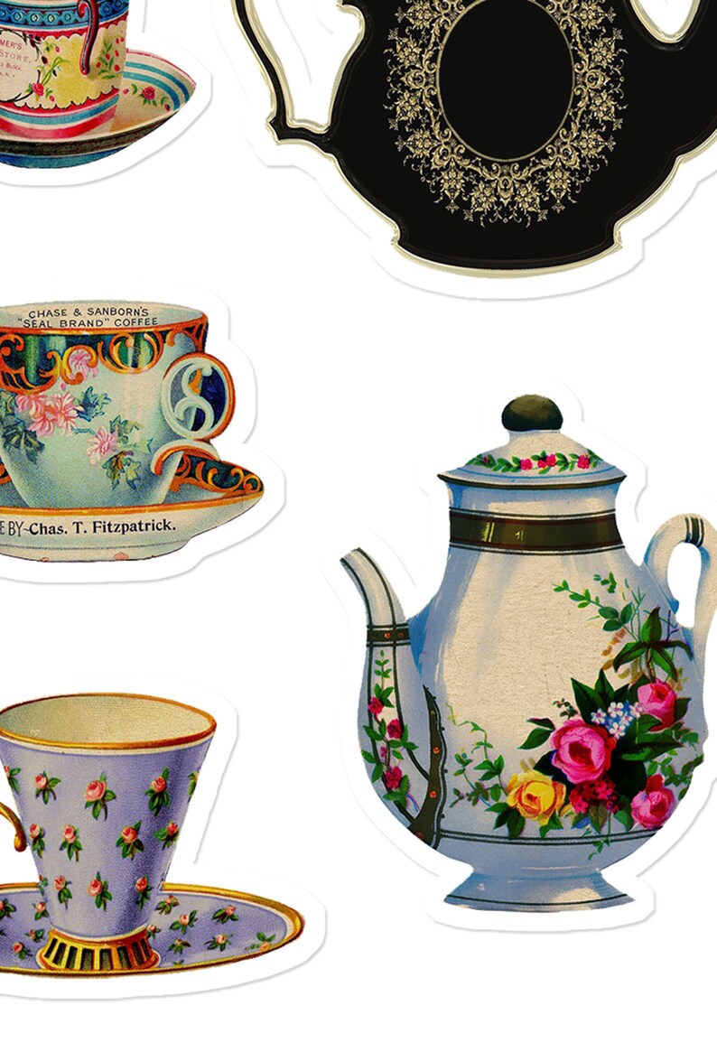 Teapot Stickers Sheet Bujo Stickers Teacup Planner Sticker - Etsy