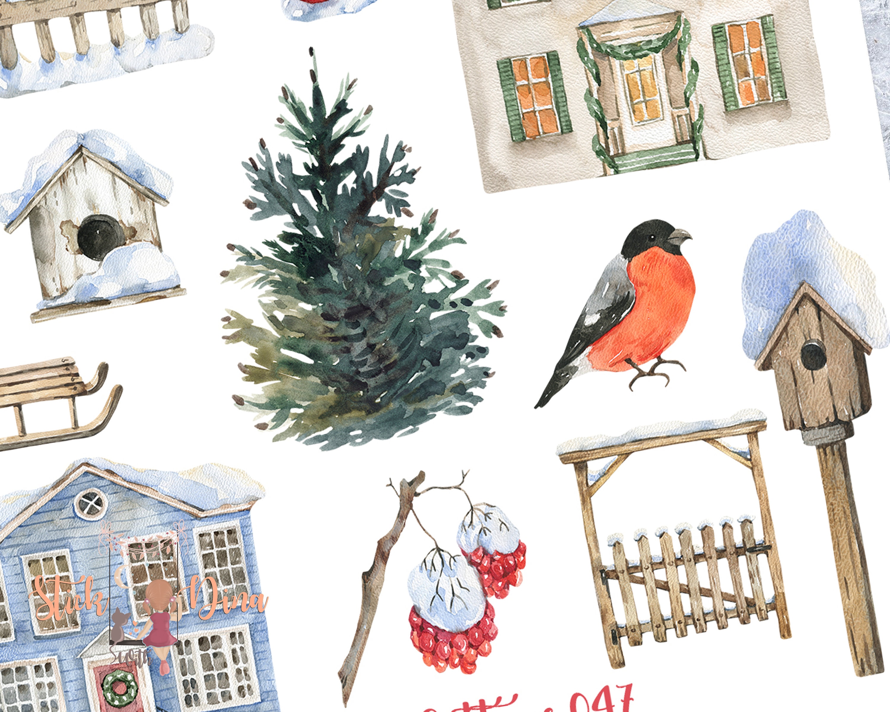 Cozy Cottage Stickers Sheet | Bujo Stickers, Winter Planner Stickers ...