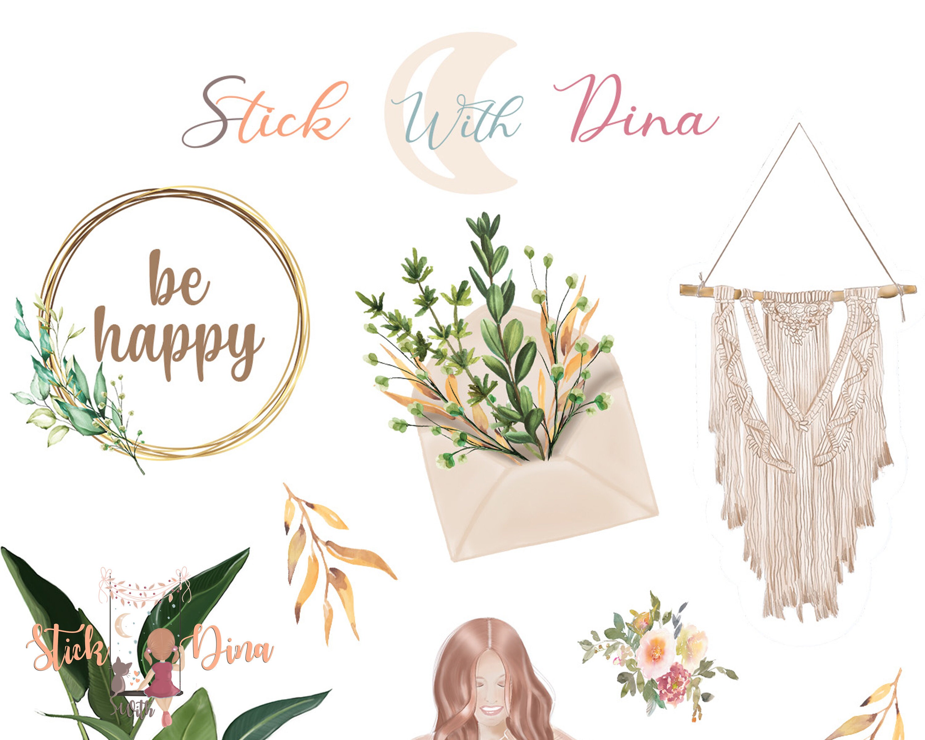Boho Stickers Boho Vibes Planner Sticker Sheet Boho - Etsy