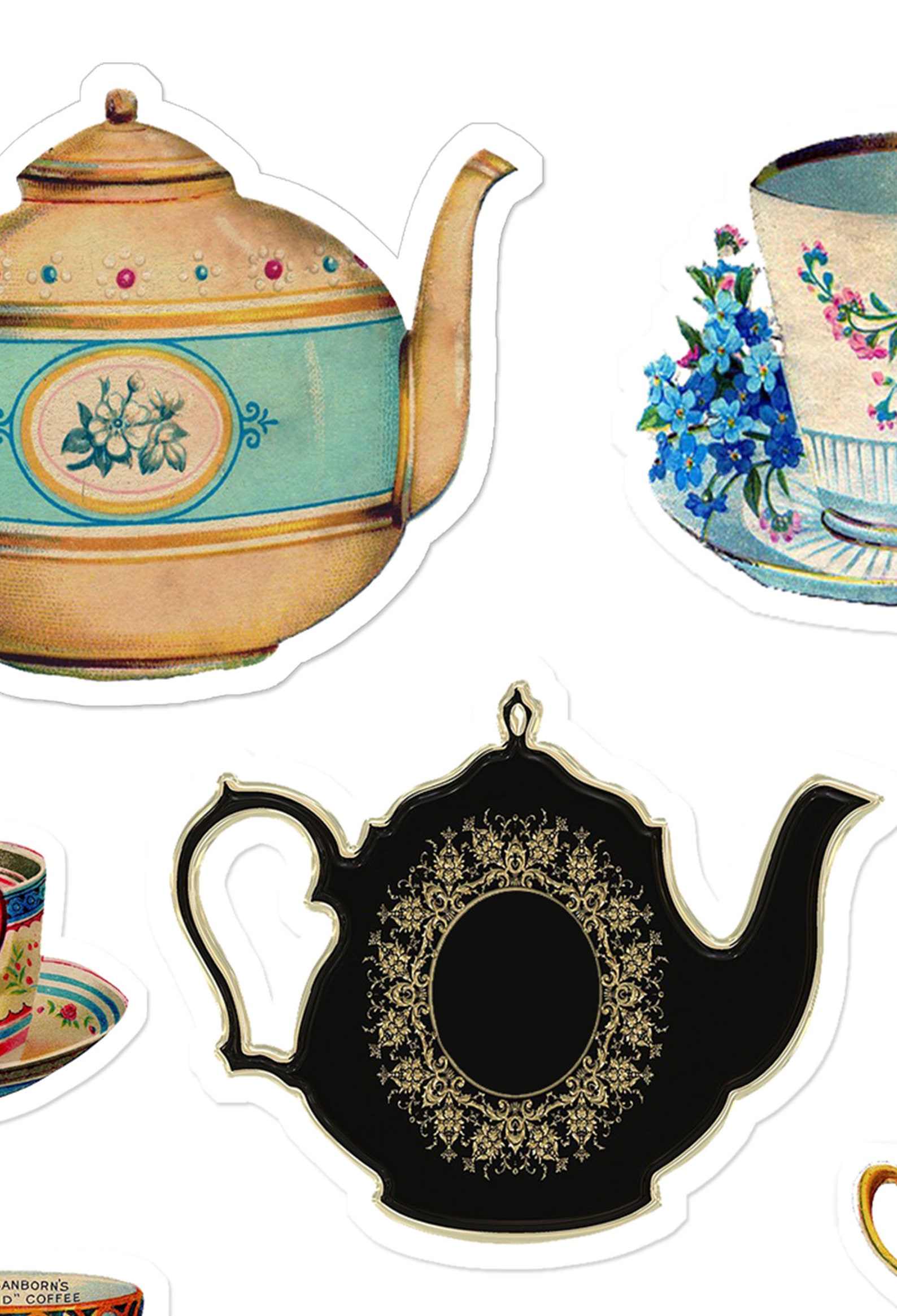 Teapot Stickers Sheet Bujo Stickers Teacup Planner Sticker - Etsy