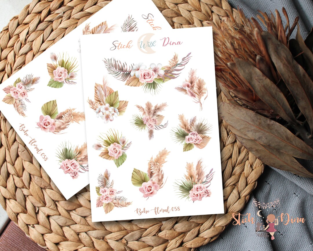 Boho Stickers | Boho Arrangements Bujo Stickers, Deco Stickers, Plants ...