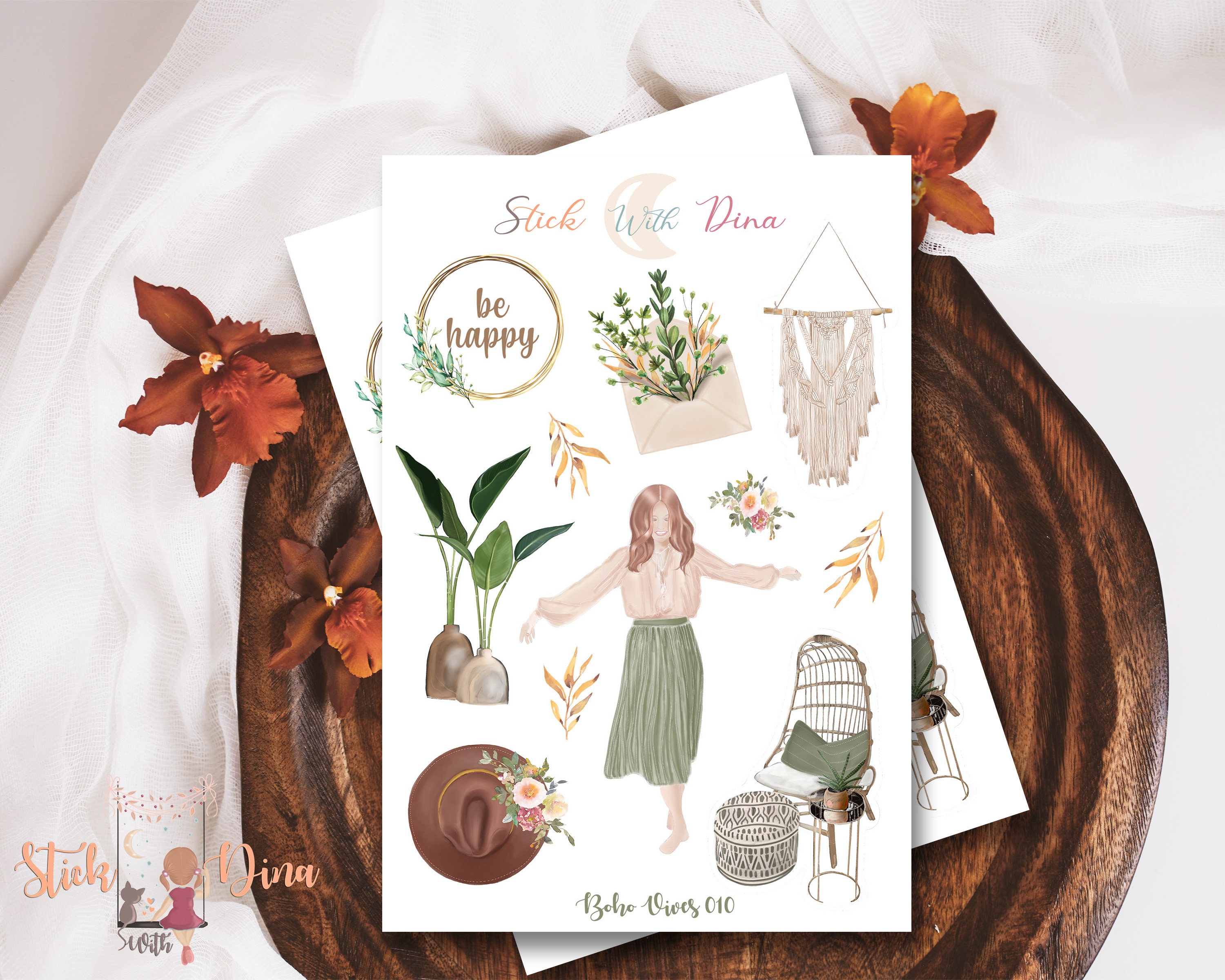 Boho Stickers| Boho Vibes Planner Sticker Sheet | Boho Stickers for ...