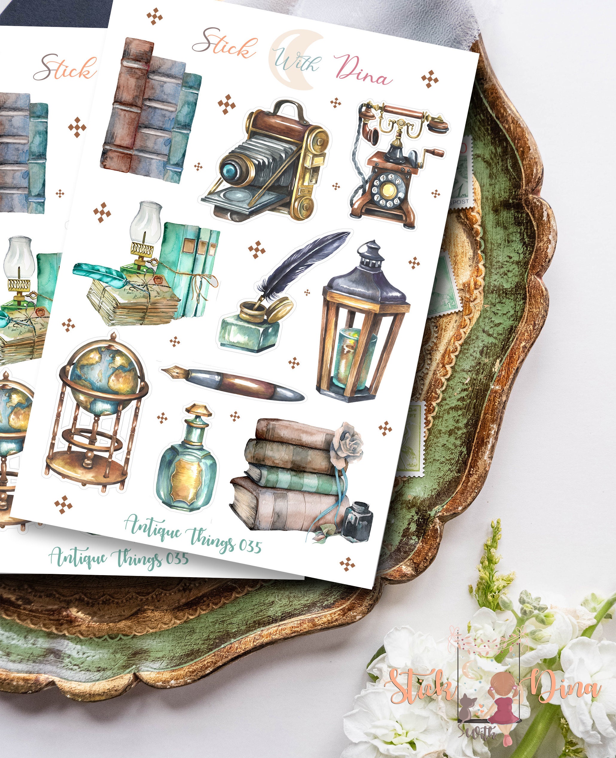 Retro Stickers Sheet Bujo Stickers Planner Stickers Bullet | Etsy